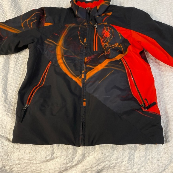 Spyder | Jackets & Coats | Spyder Mens Vibrant Black And Red Ski Jacket ...